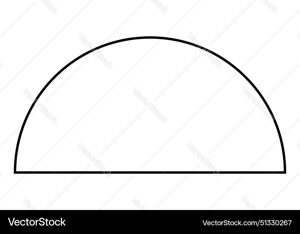 Semicircle Silhouette - Black and White Royalty Free Vector