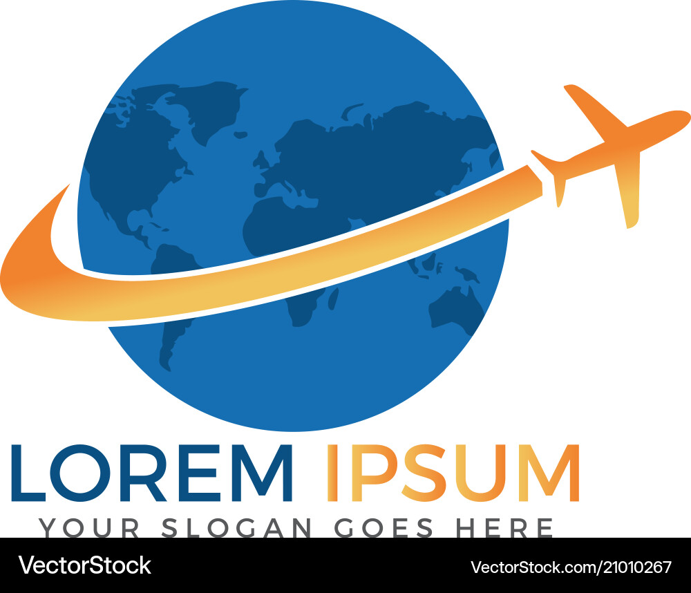 Travel and tourism logo design Royalty Free Vector Image