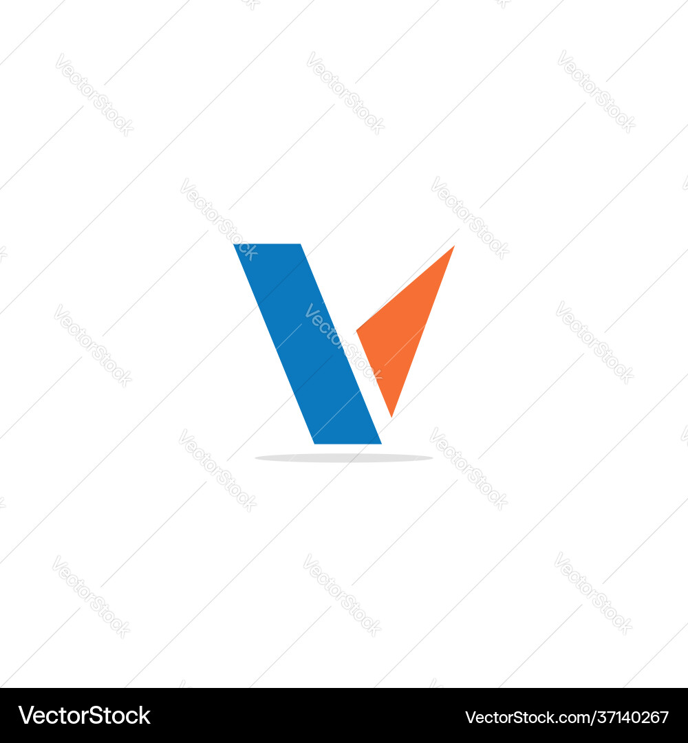 V initial shape company logo Royalty Free Vector Image
