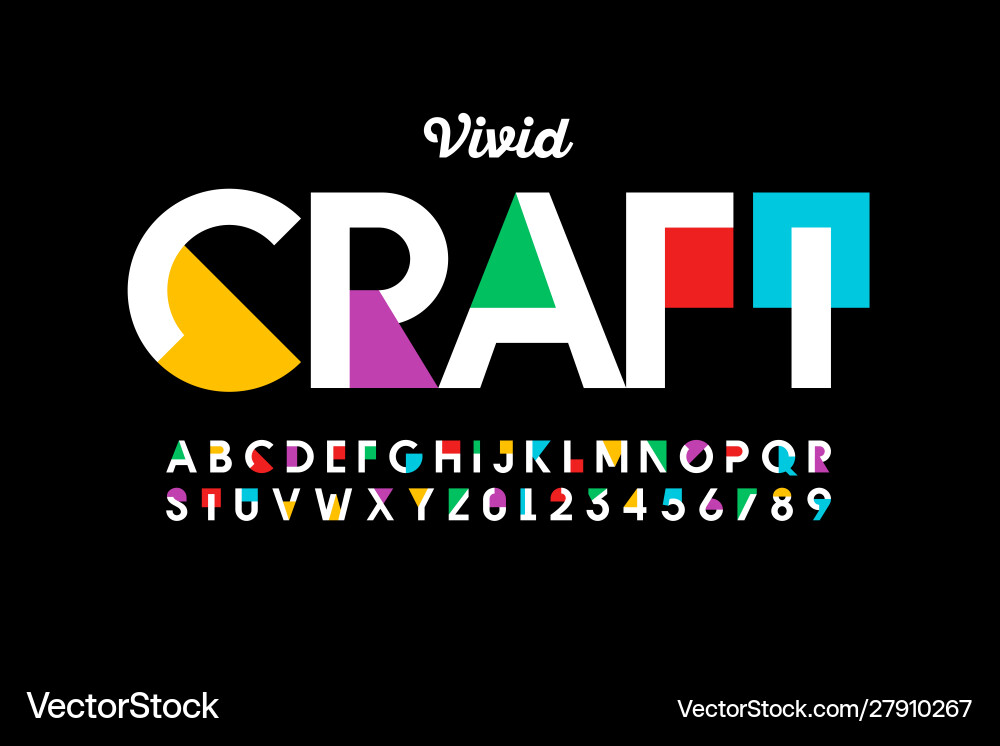 Vivid Color Alphabet Font - Modern & Creative Vector Image