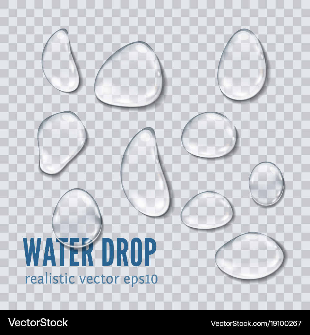 Water drop realistic Royalty Free Vector Image