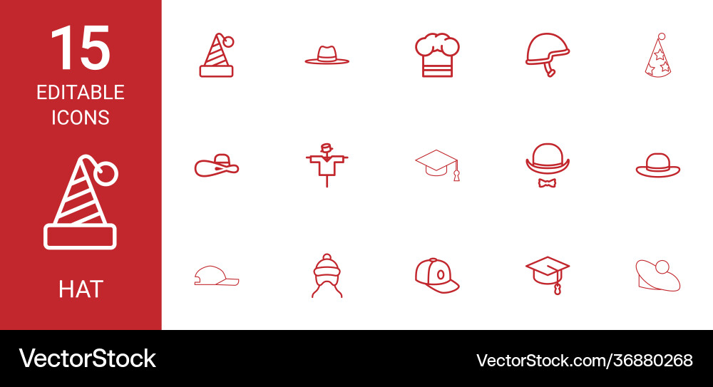 15 hat icons Royalty Free Vector Image - VectorStock