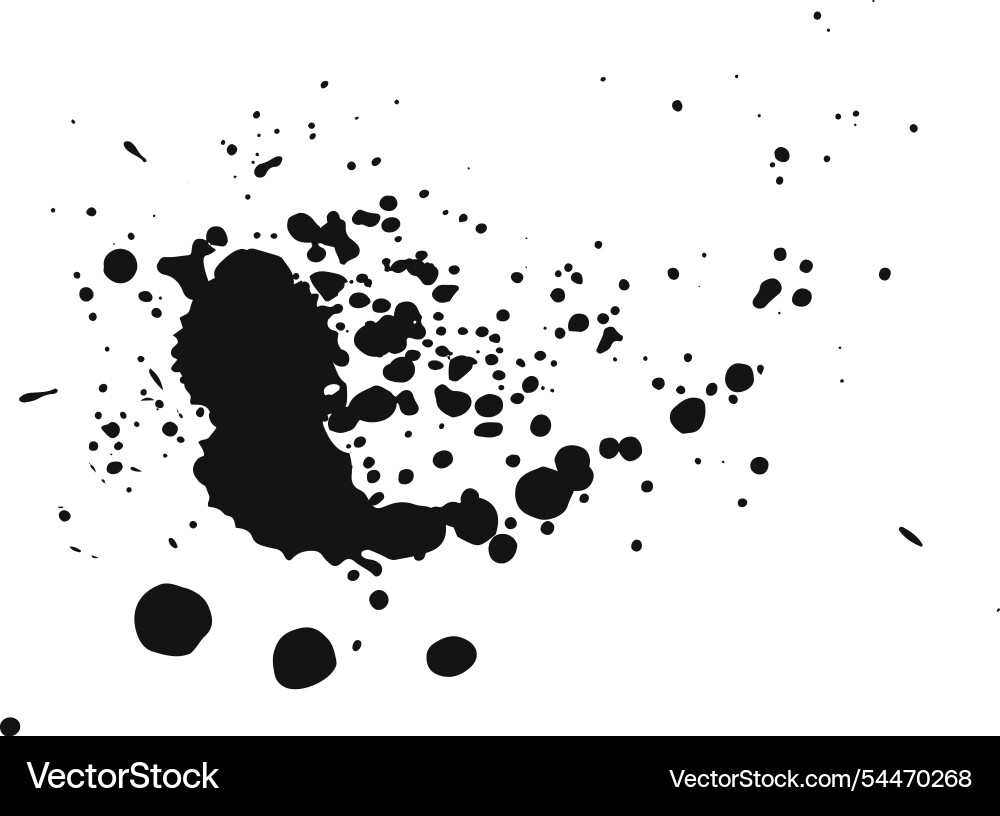 Black ink splattering on a white background Vector Image