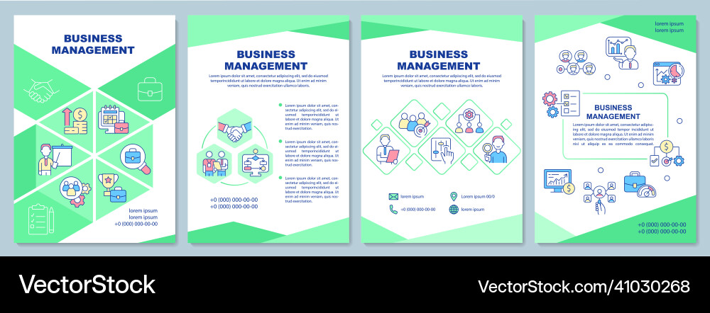 Business mangement brochure template Royalty Free Vector