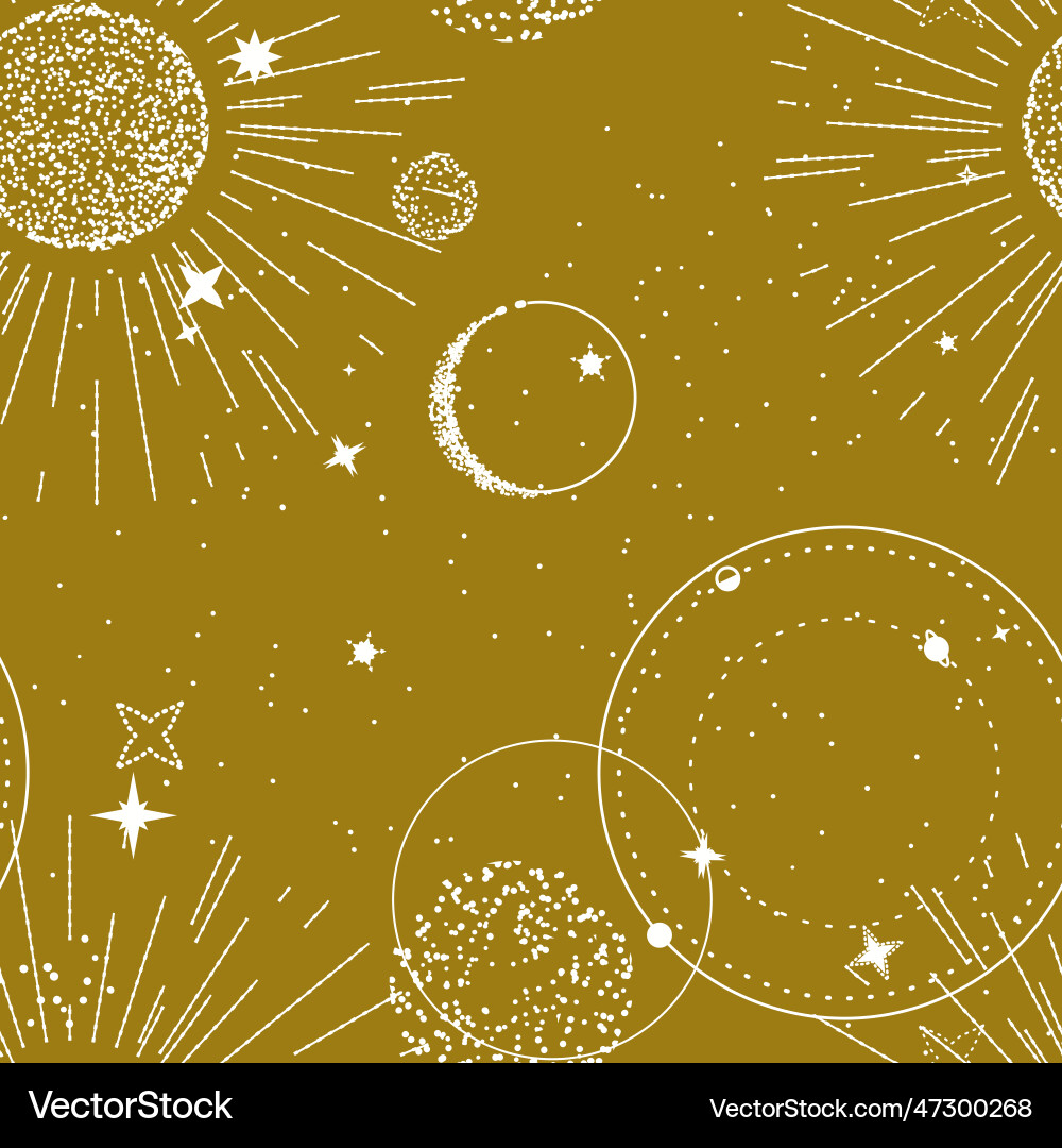 Celestial Moon & Star Pattern Royalty Free Vector Image