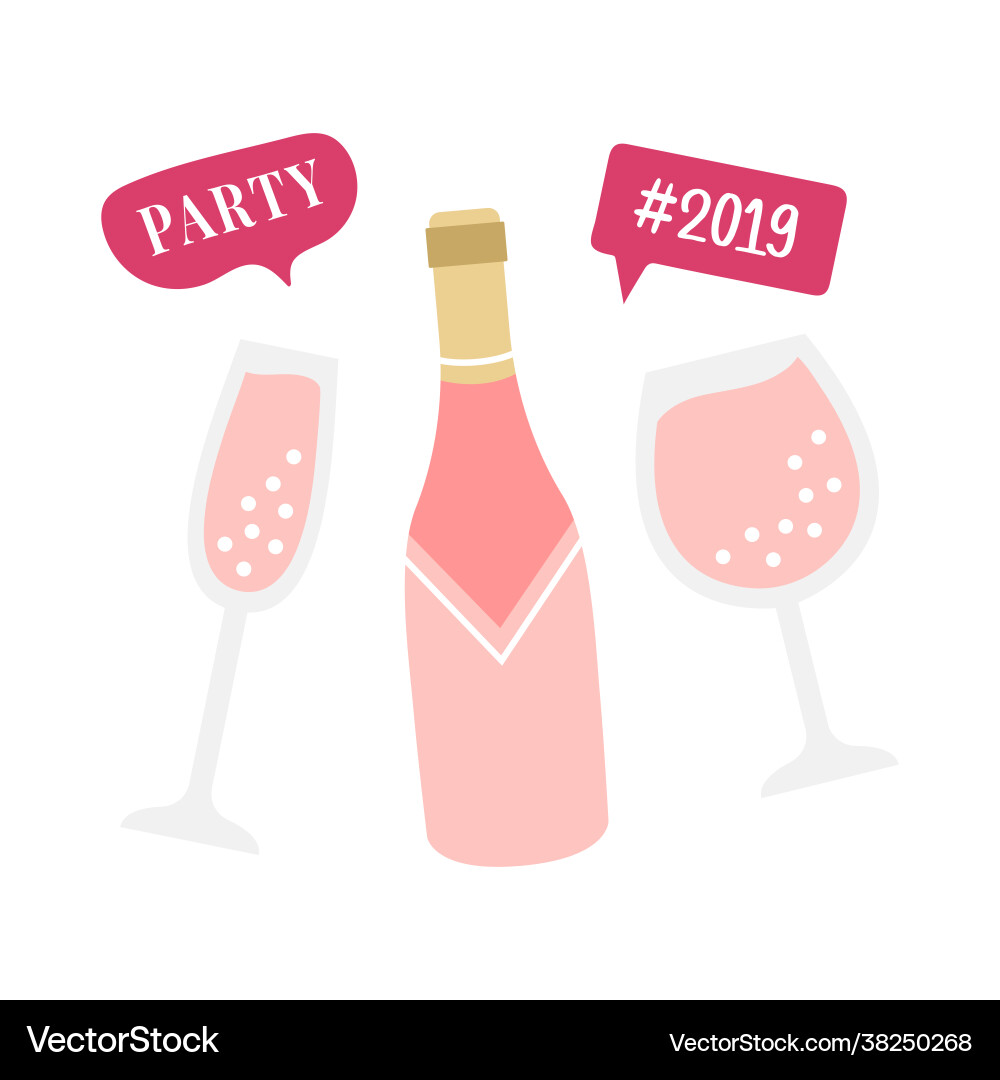 Champagne drinks wedding photo booth props Vector Image