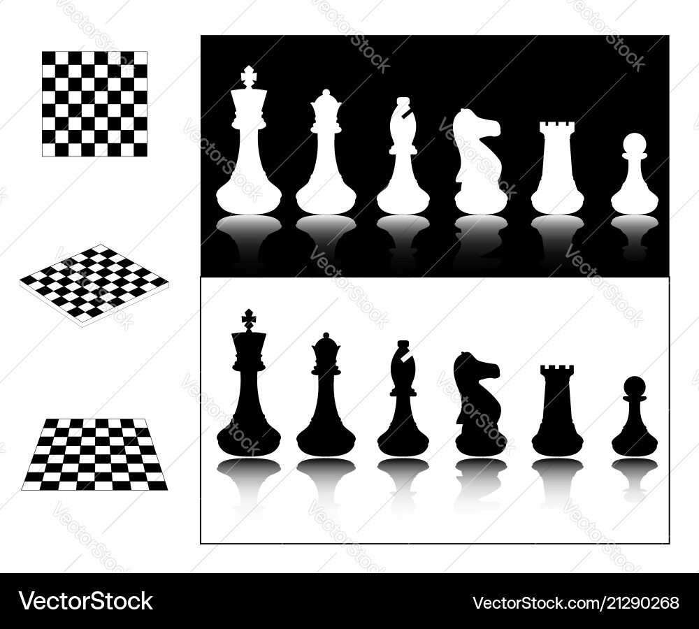 Chess pieces and chessboards Royalty Free Vector Image