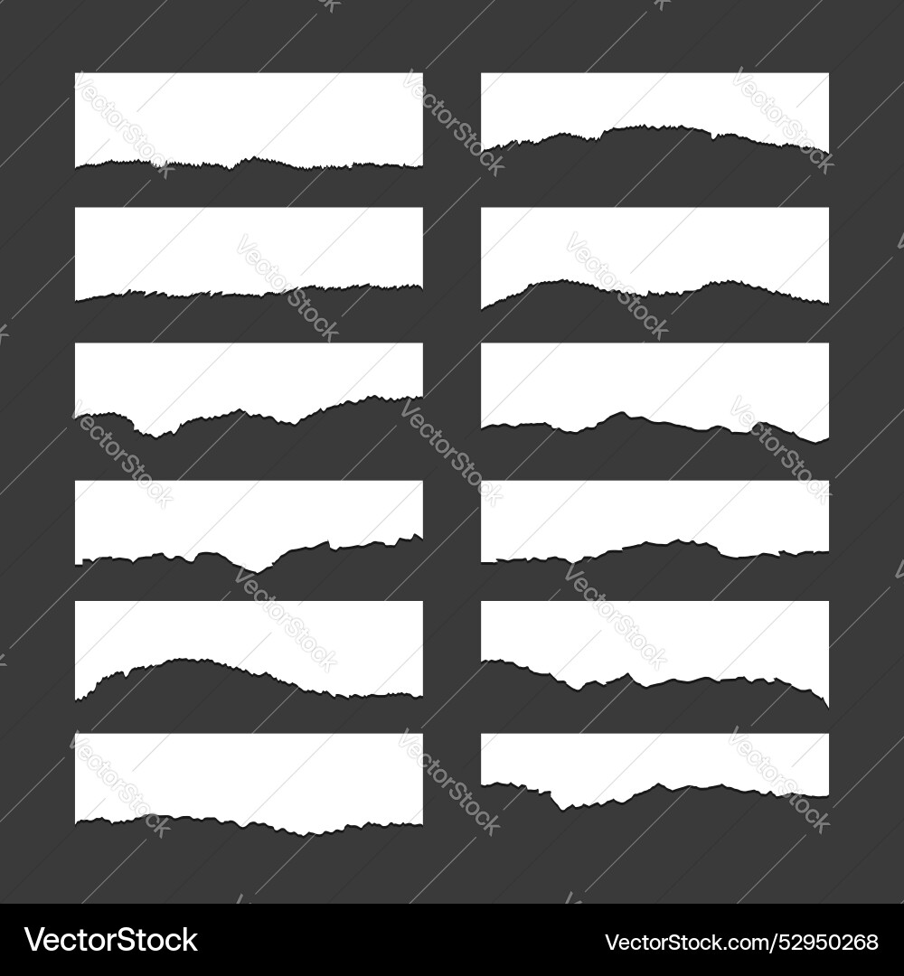 Collection of torn ripper paper sheet Royalty Free Vector