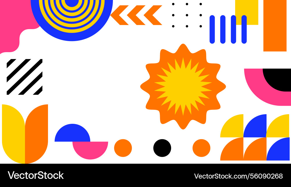 Colorful abstract shapes background with Vector Image