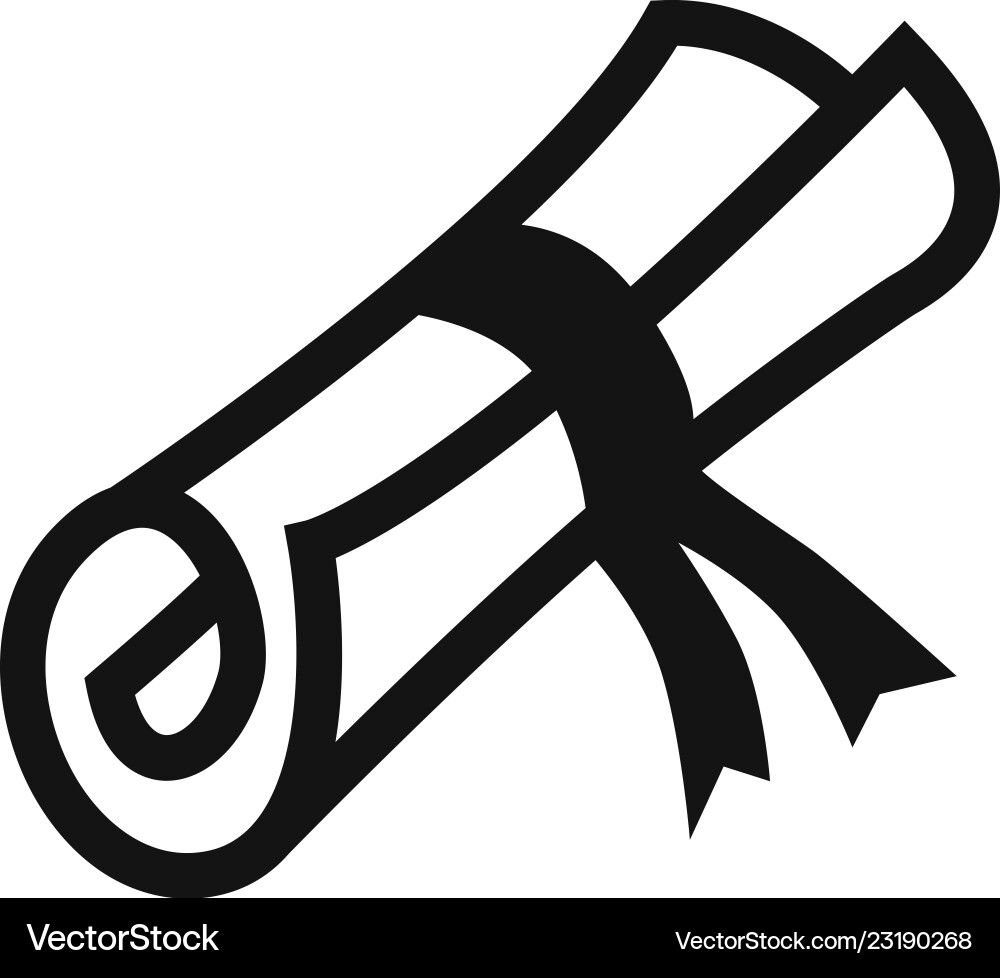 Diploma Icoon Vector School Diploma Icon Outline Style Royalty Free