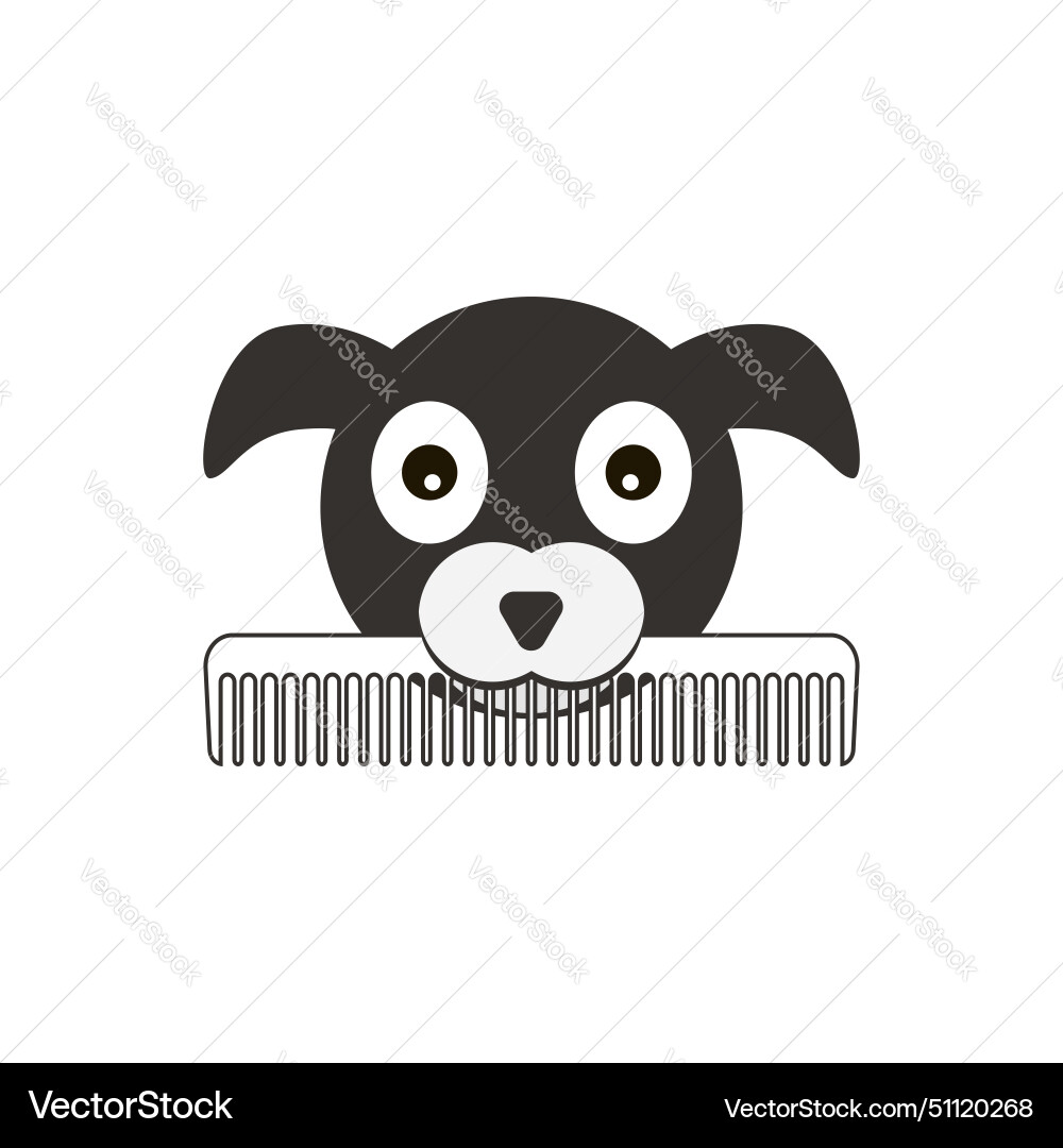 Dog grooming and comb Royalty Free Vector Image