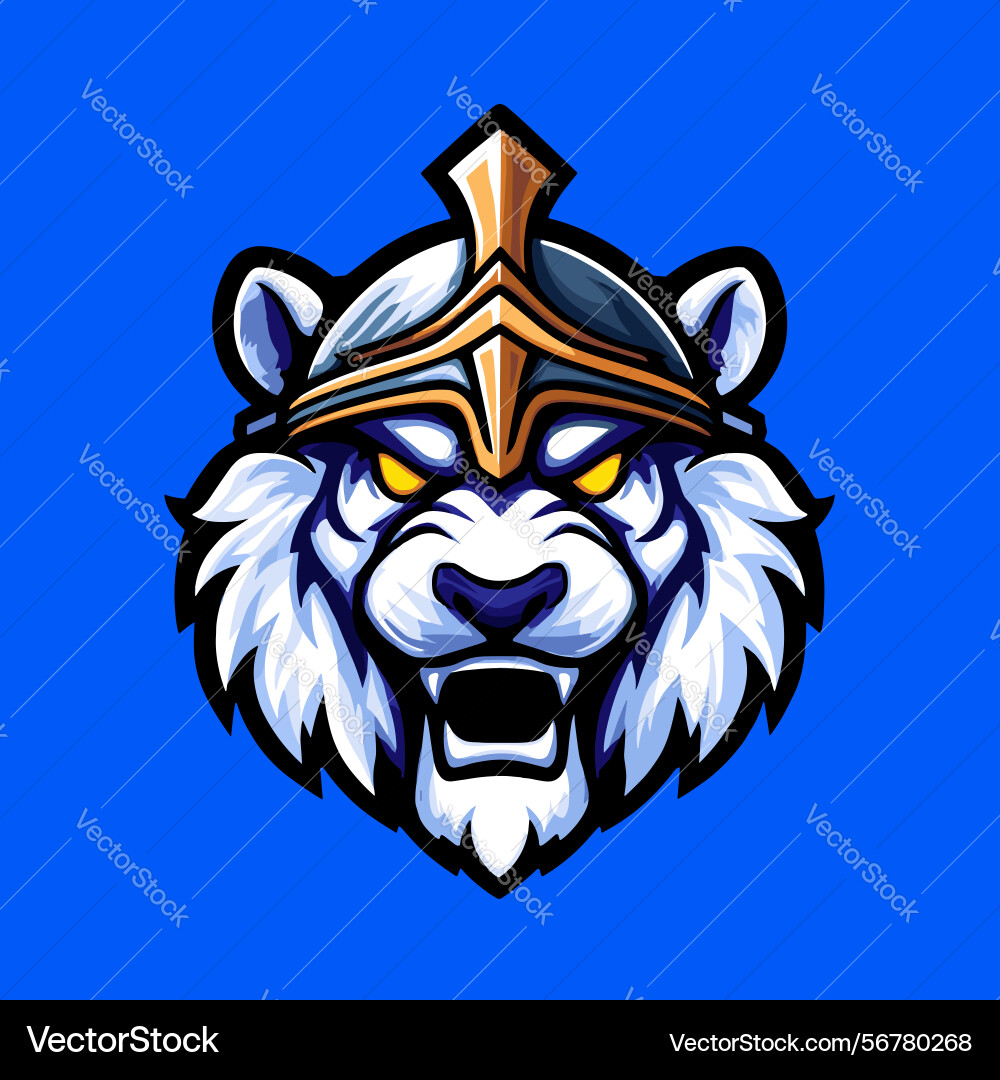 Dynamic esports logo featuring a fierce tiger Vector Image