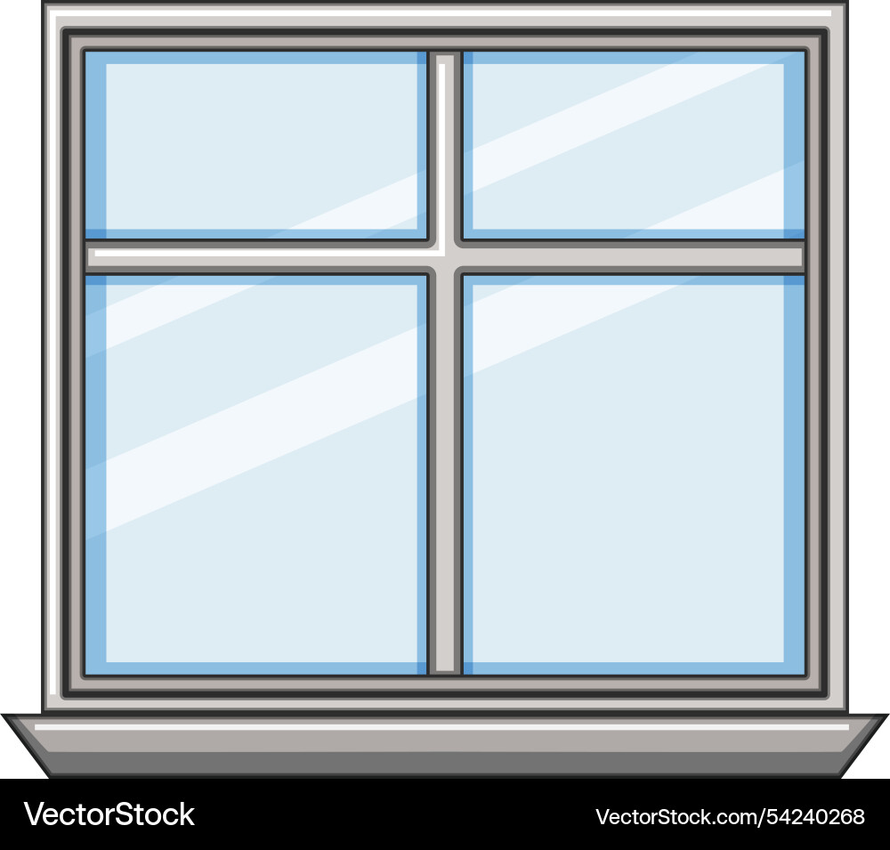 Glazing window frame cartoon Royalty Free Vector Image