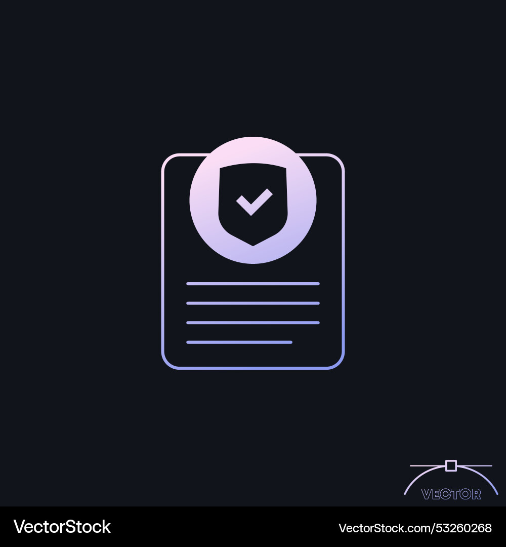 Insurance policy icon with a gradient Royalty Free Vector