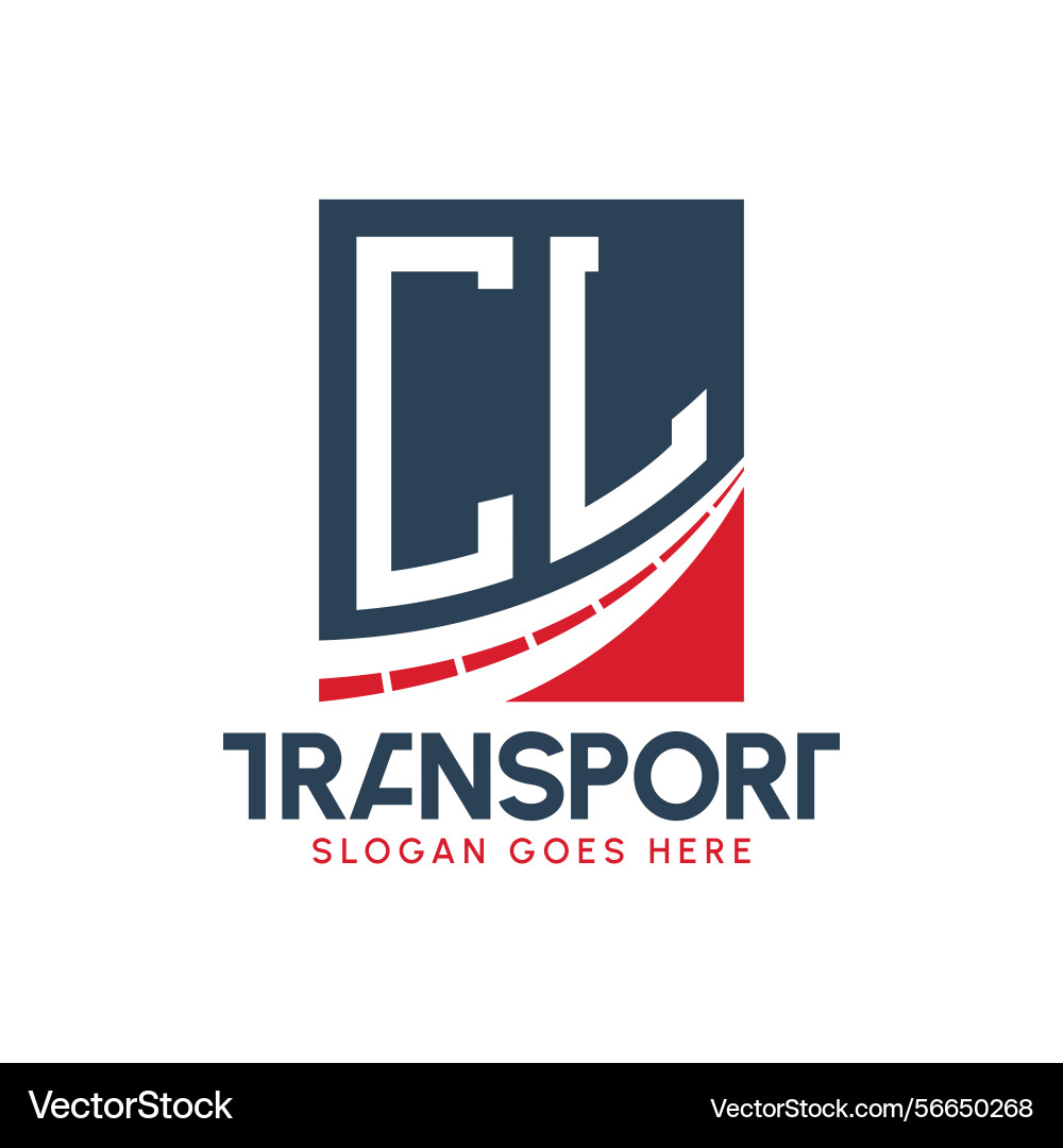 Letter cl transport logo design modern road Vector Image