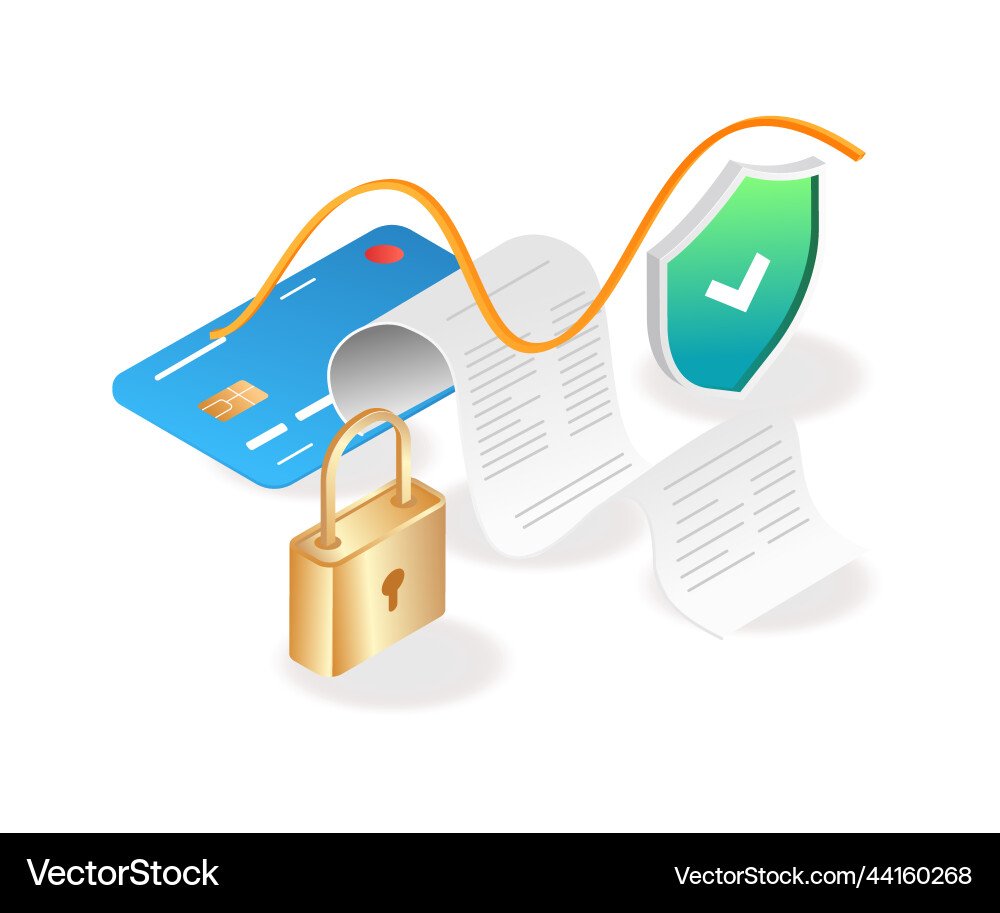 Paper payment details sheet with atm Royalty Free Vector