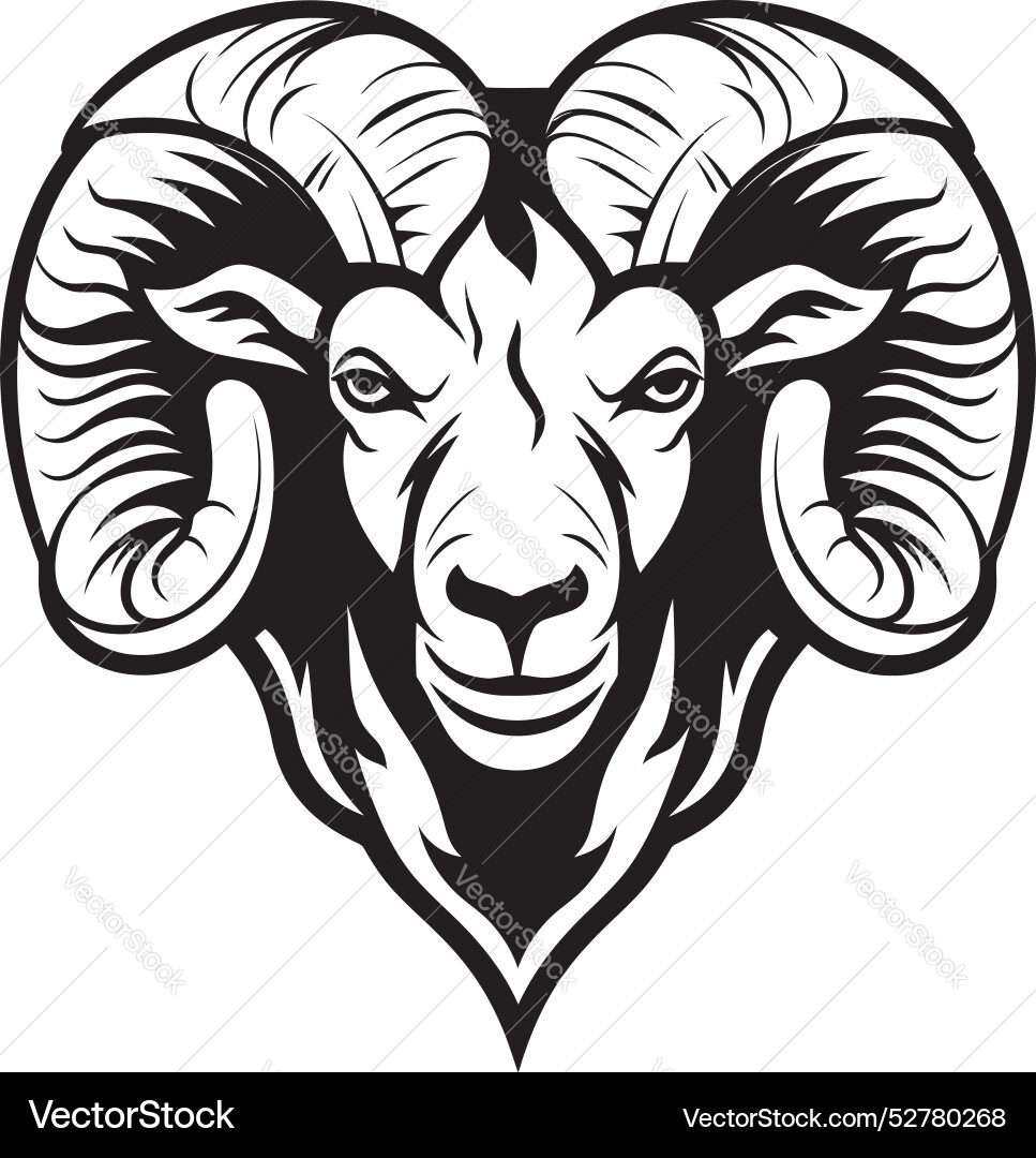 Retro elegance vintage ram head logo emblem Vector Image