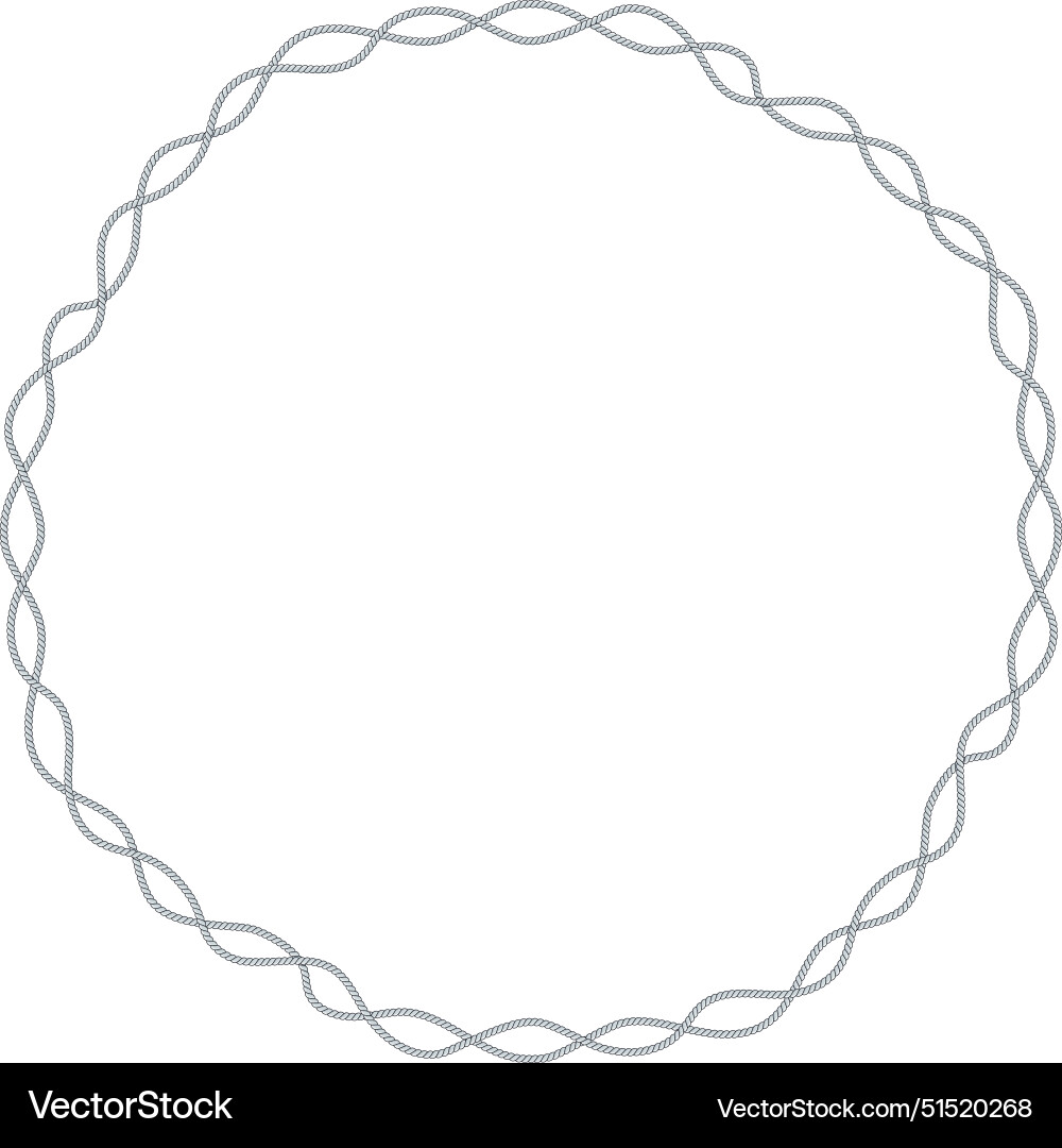 Round rope frame isolated on white background Vector Image