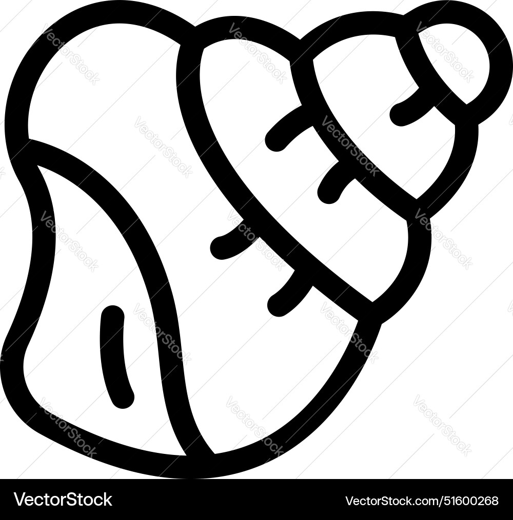 Simple bold line drawing of a spiral seashell Vector Image