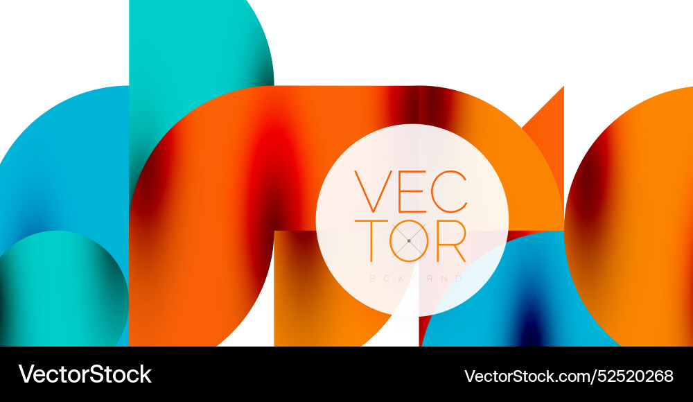 Tech minimal circular shapes geometric art Vector Image