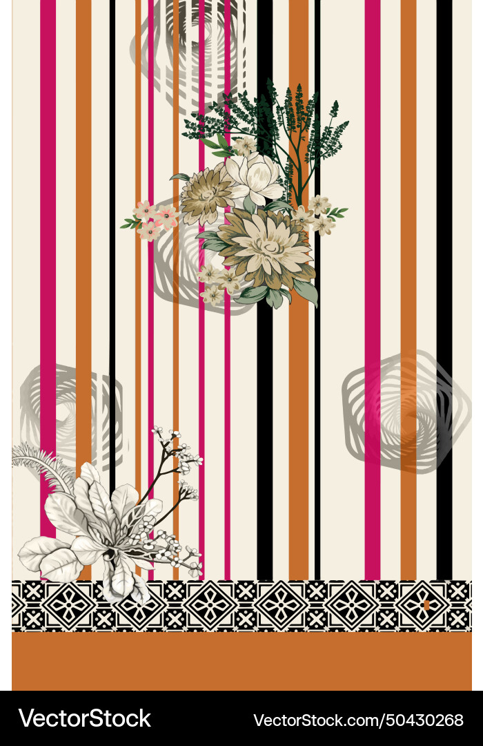 Textile digital design fabric print wallpaper Vector Image