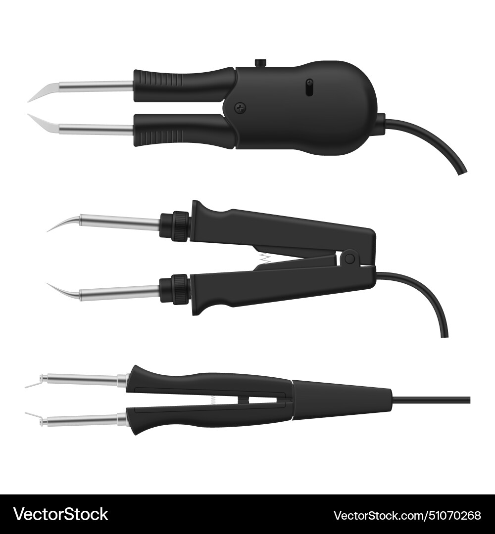 Thermal tweezers smd components soldering iron Vector Image
