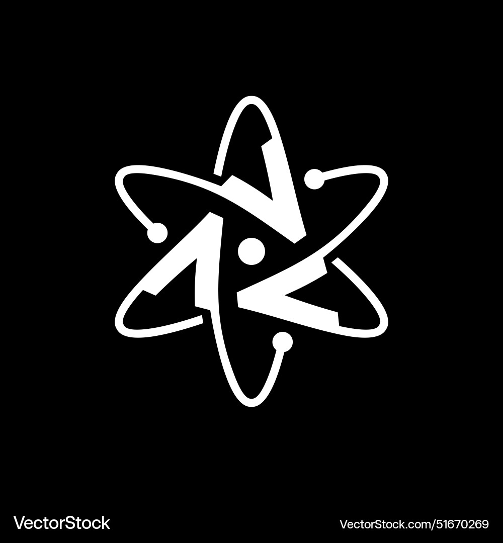 Atom a v letter logo icon Royalty Free Vector Image