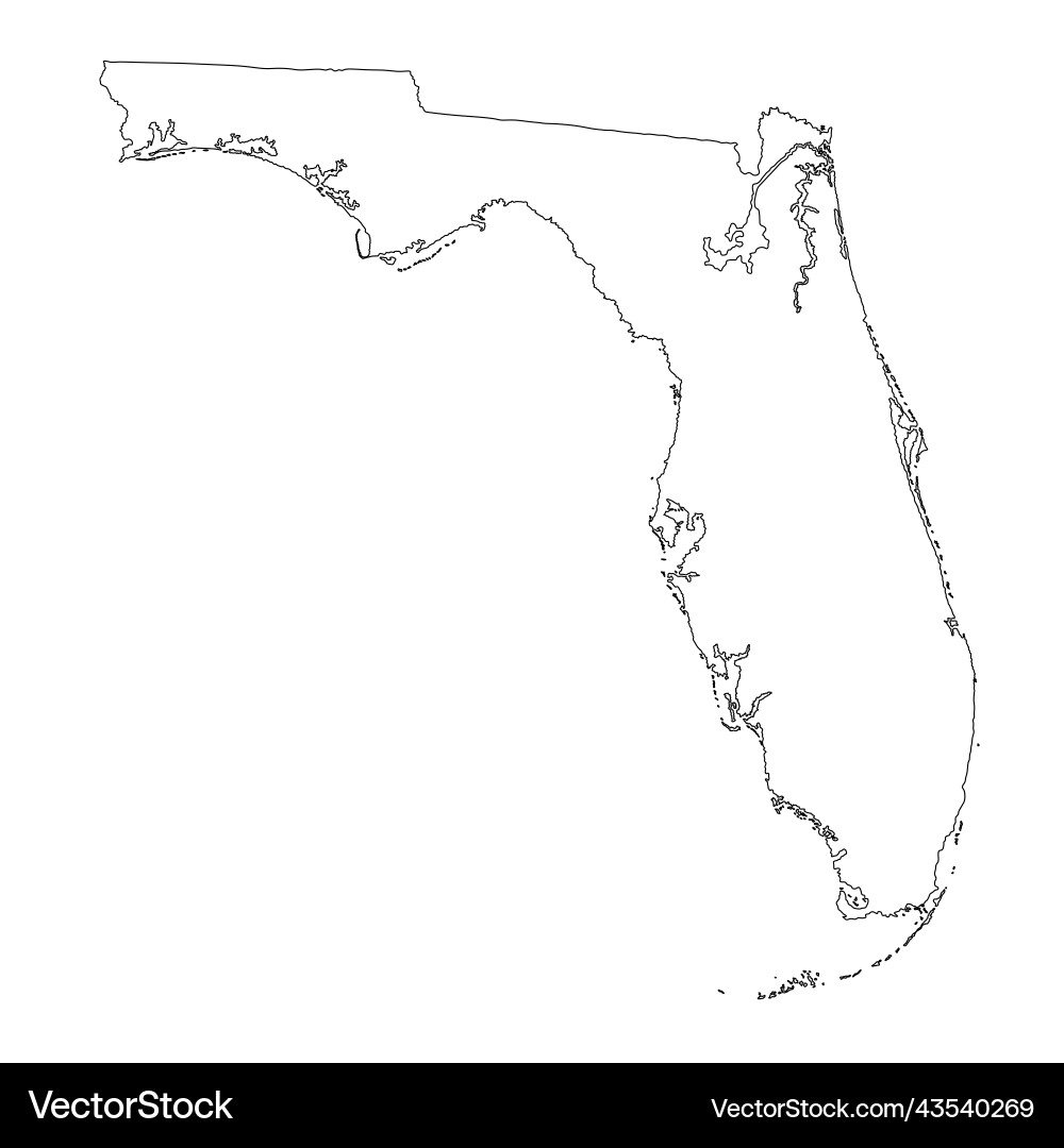 Blank florida map silhouette Royalty Free Vector Image