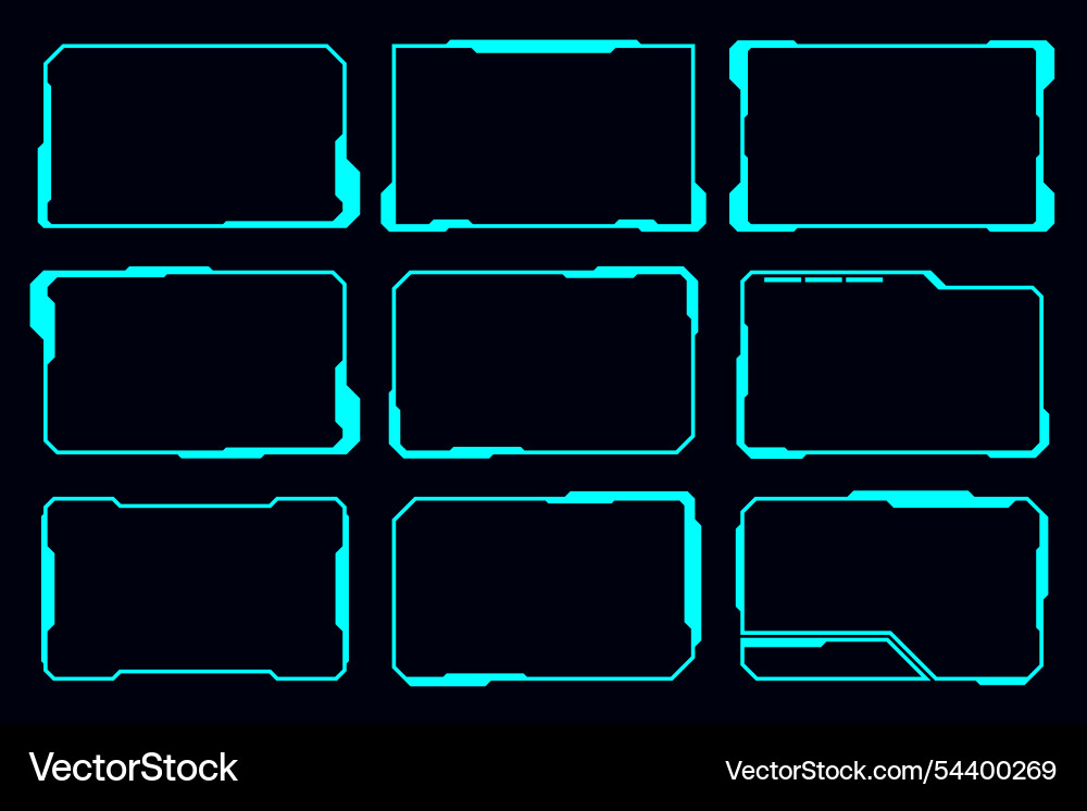 Collection technology futuristic frame hud Vector Image