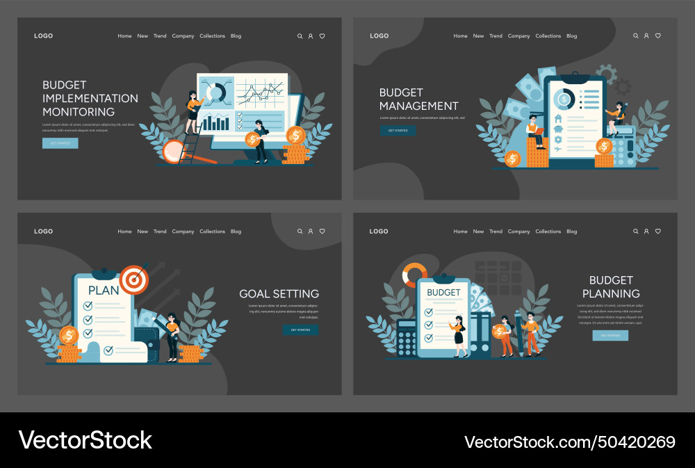 Comprehensive visuals for monitoring goal setting Vector Image