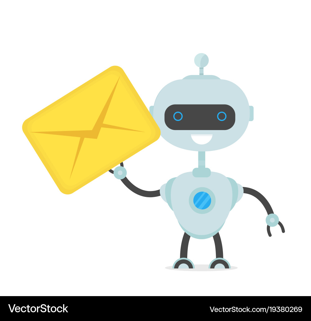 Cute happy smiling funny robot chat bot Royalty Free Vector