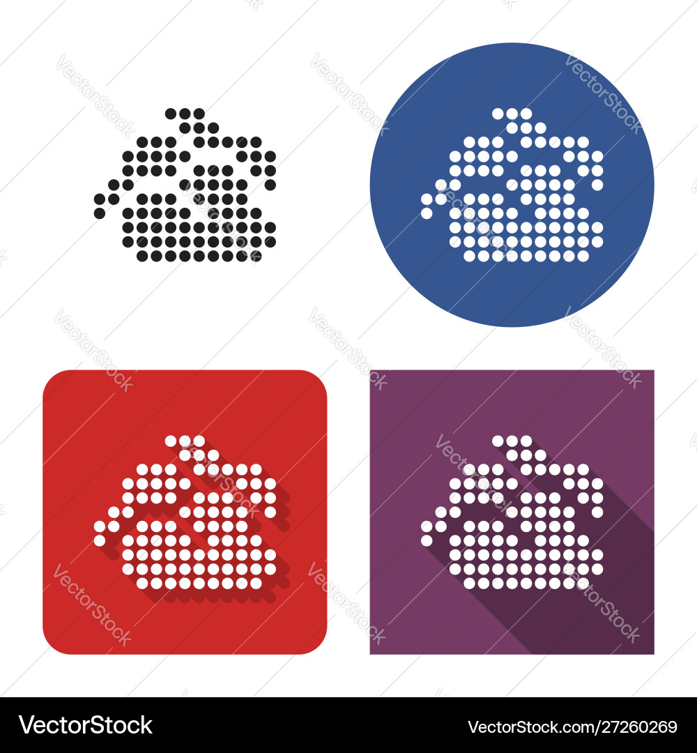 Dotted icon clouds cloudy weather in four Vector Image