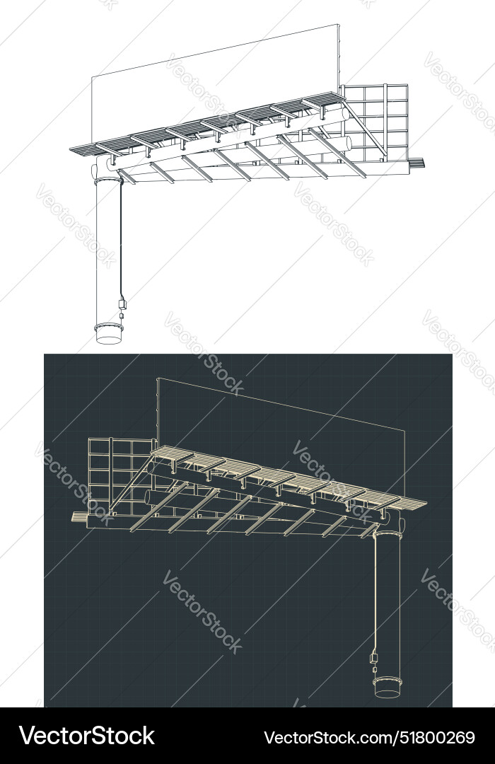 Double sided v type advertising billboard Vector Image