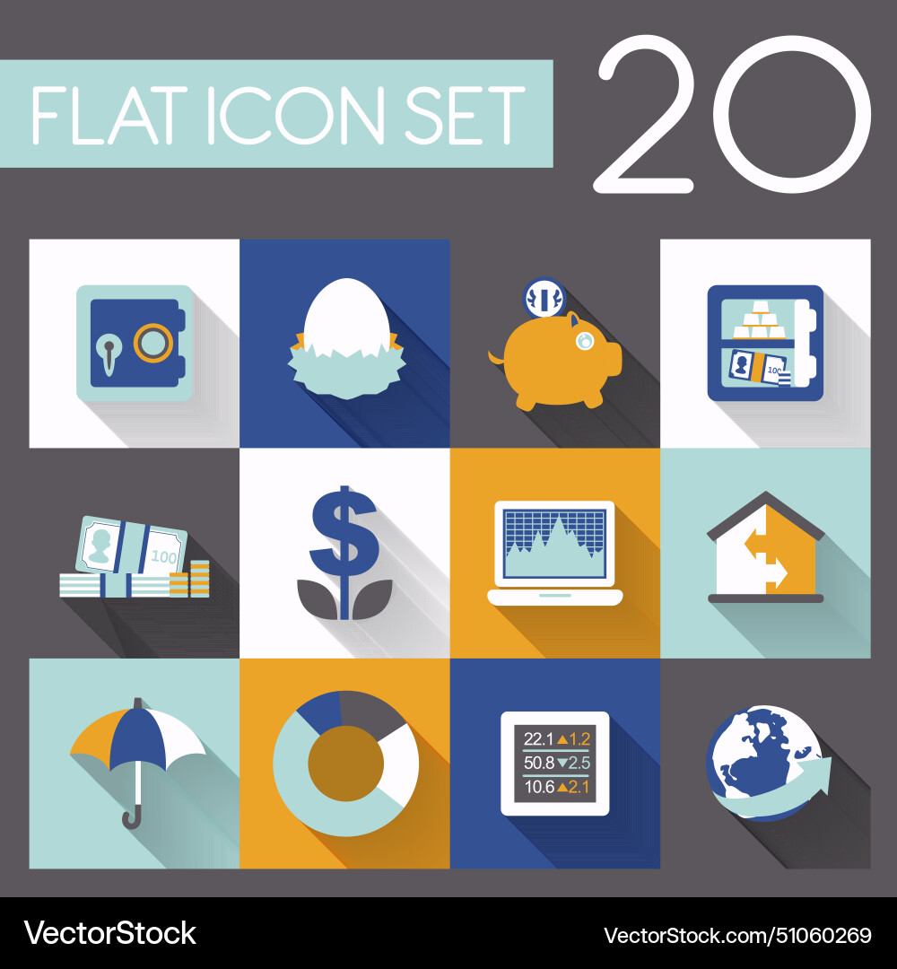 Finance and investment icon set Royalty Free Vector Image