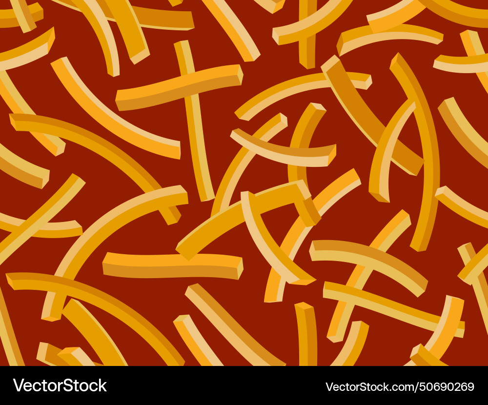 French fries seamless pattern fast food 3d Vector Image