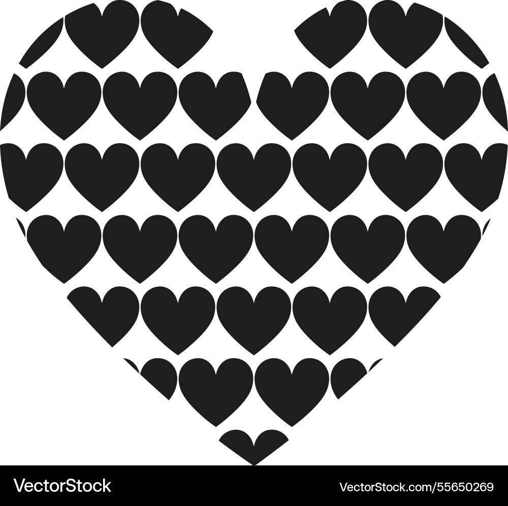 Heart pattern silhouette romantic repetitive Vector Image