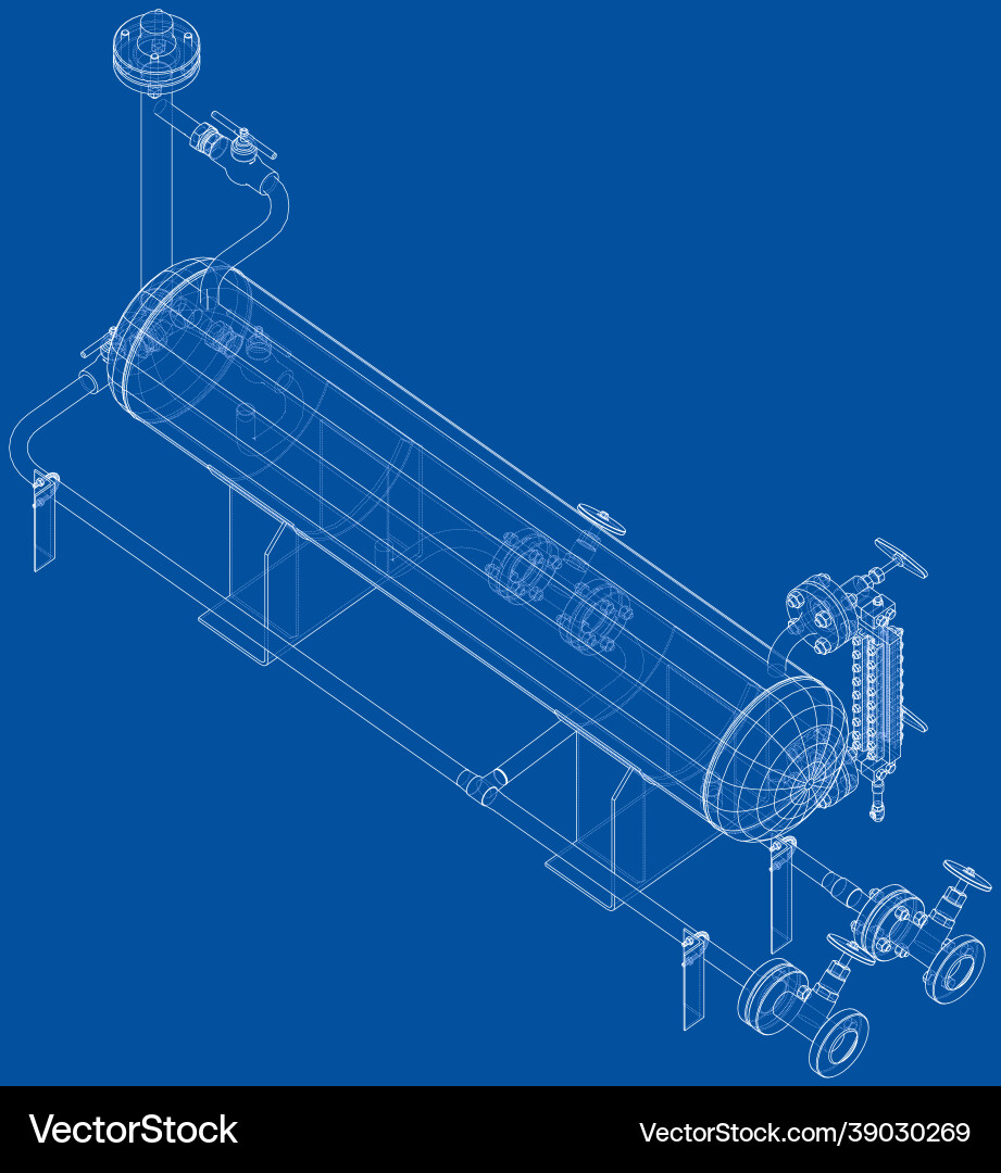 Industrial tank with valves Royalty Free Vector Image