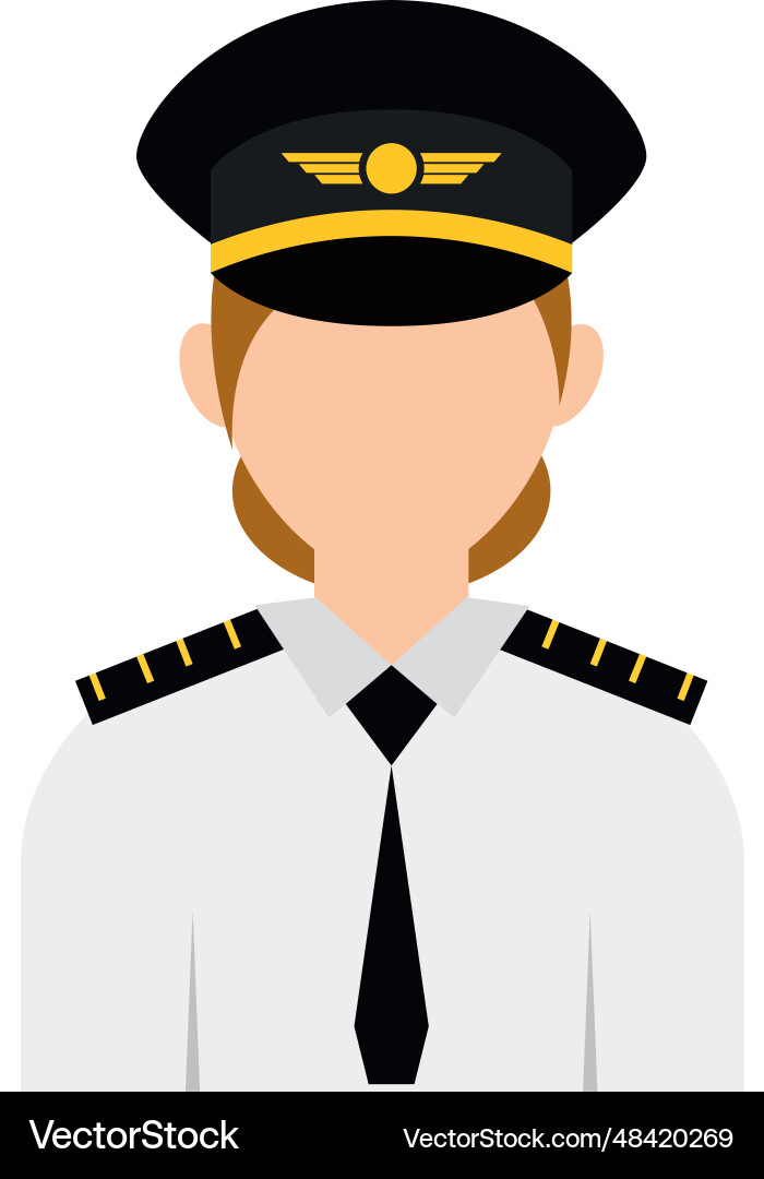 Isolated abstract colored female pilot character Vector Image