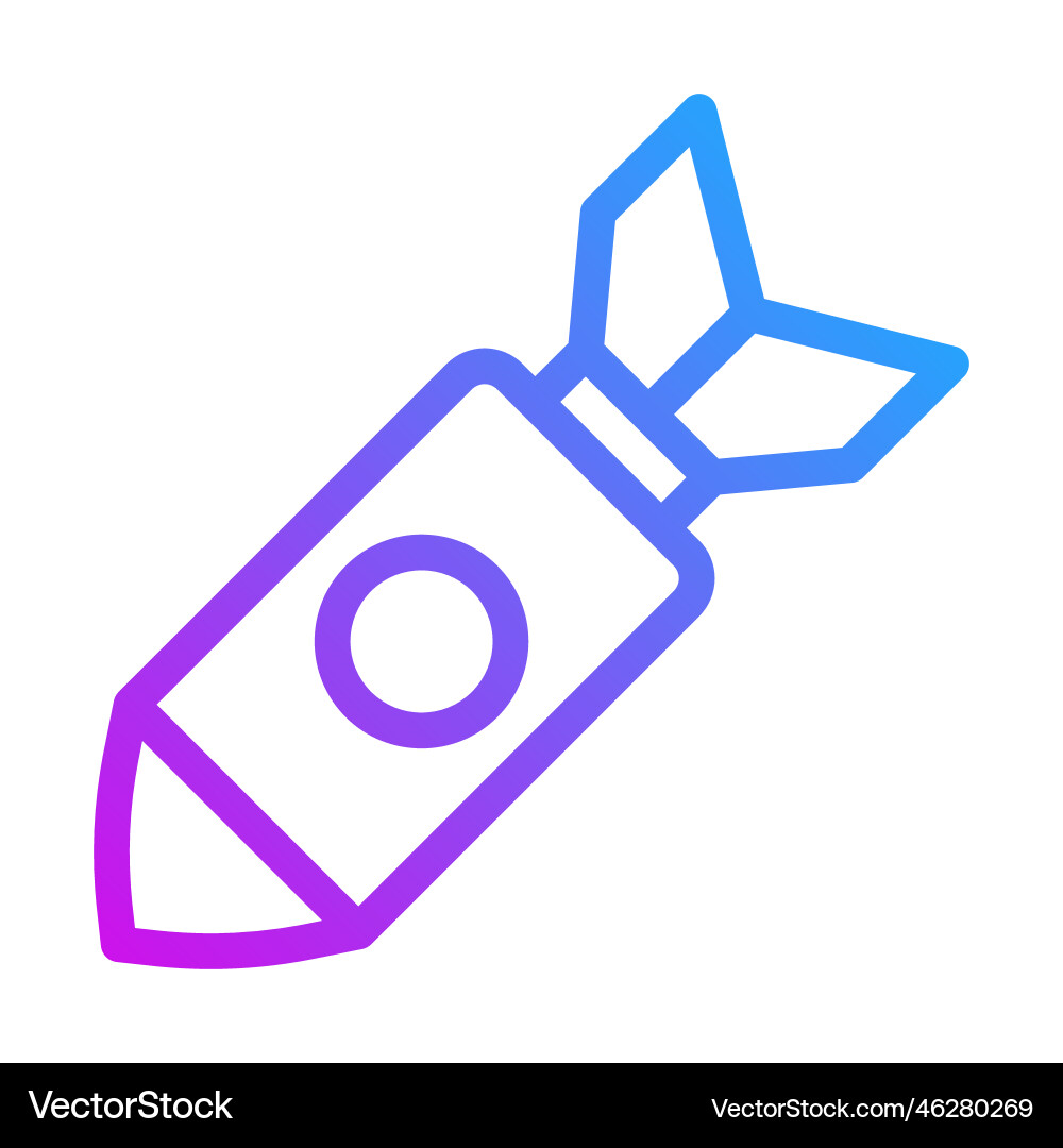 Missile icon gradient purple style military army Vector Image