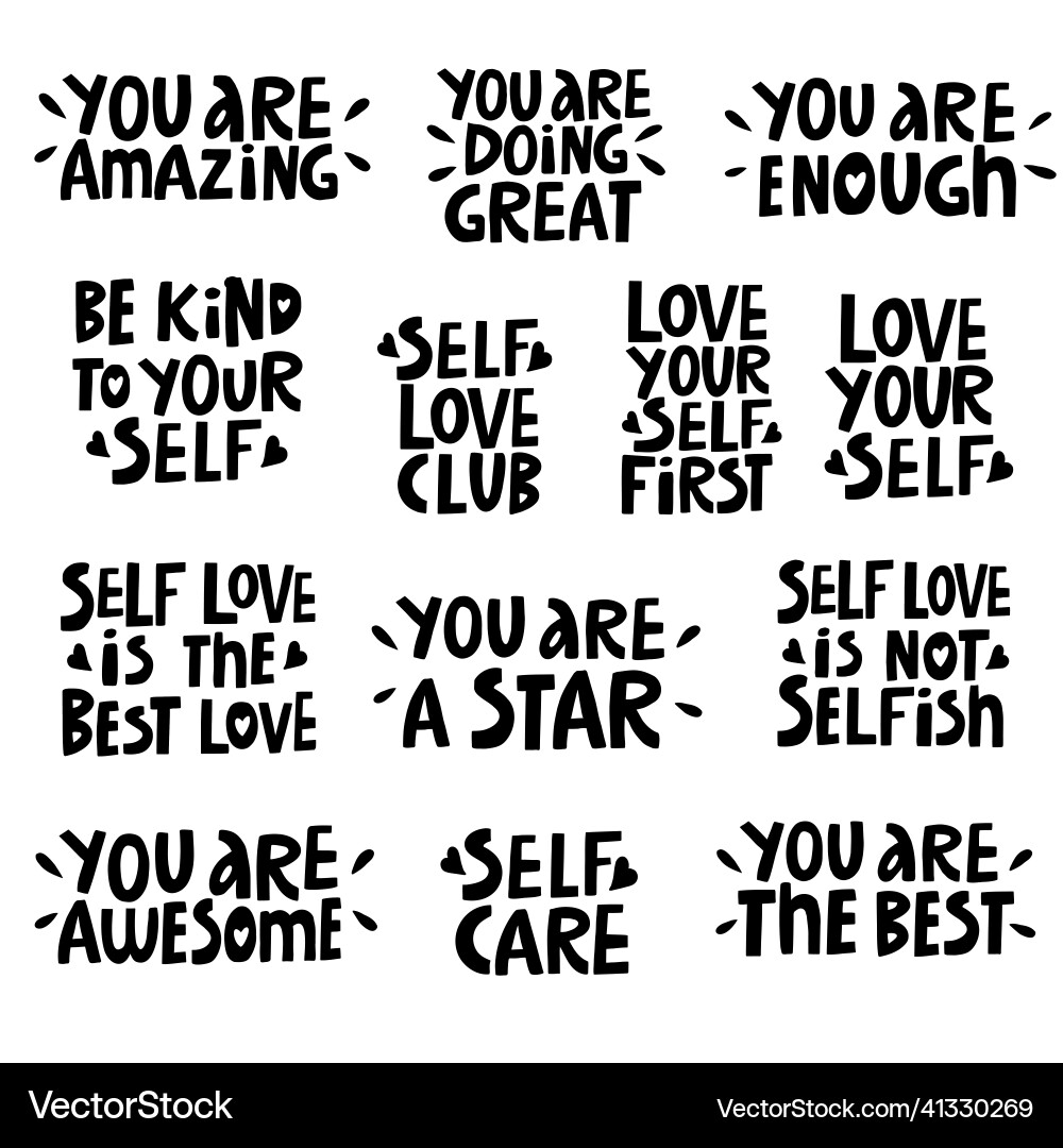 Motivational Self-Love Quotes Royalty Free Vector Image
