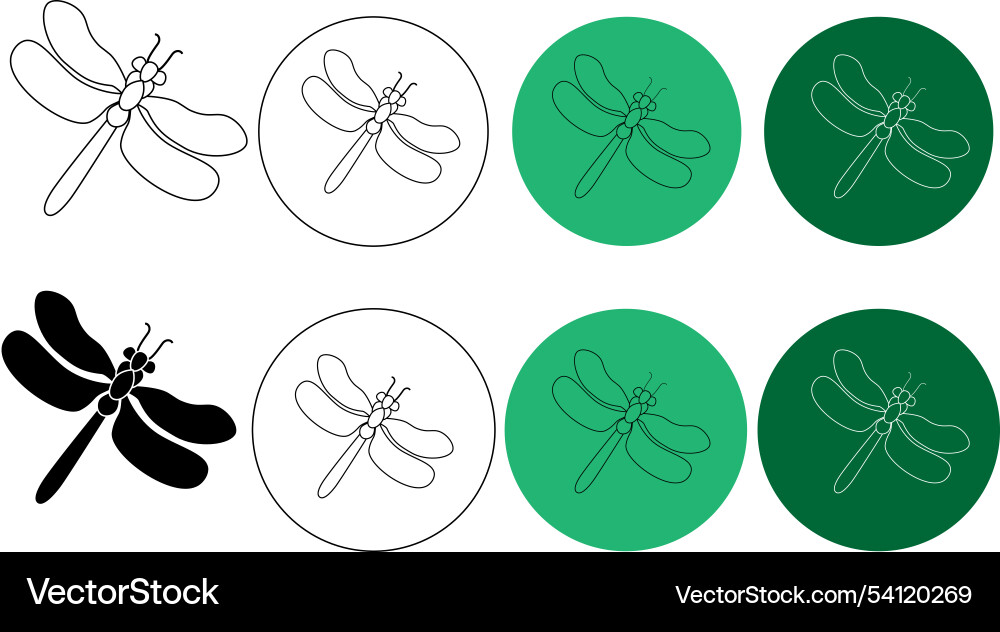 One single line drawing of cute dragonfly Vector Image