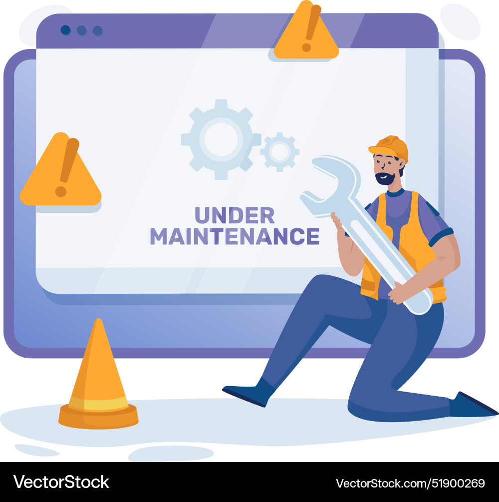 Site page under maintenance Royalty Free Vector Image