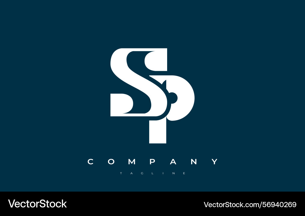 Sp abstract geometric logo design Royalty Free Vector Image
