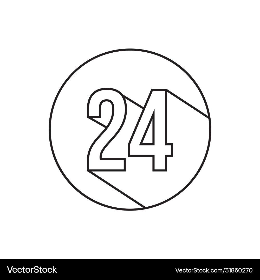 24 Nummer Zeilen Symbol Lizenzfreies Vektorbild