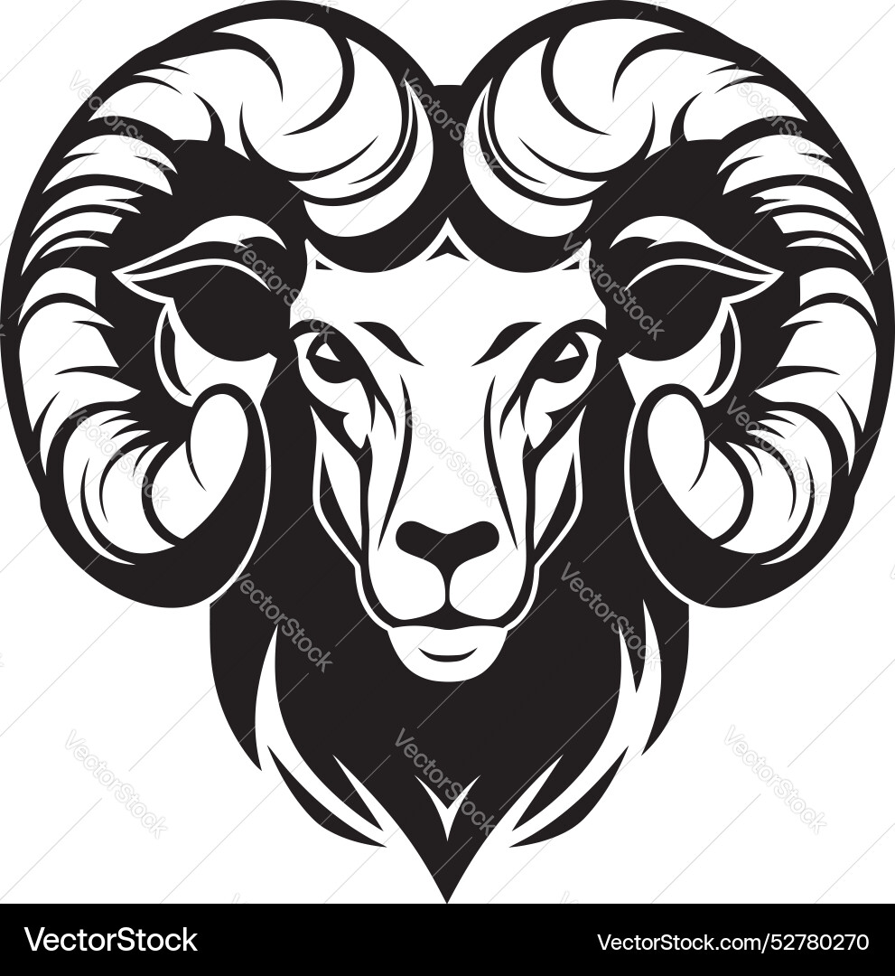 Antique strength vintage ram head logo icon Vector Image