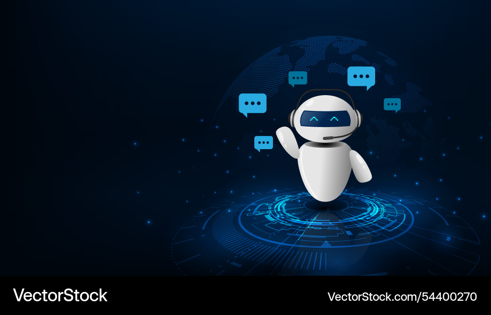 Artificial intelligence chat bot concept Vector Image