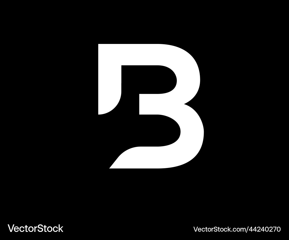 Black and white b modern logo capital Royalty Free Vector