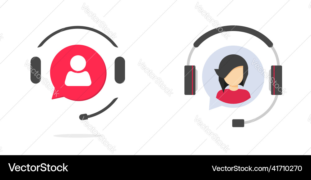 Call center customer service support agent logo Vector Image