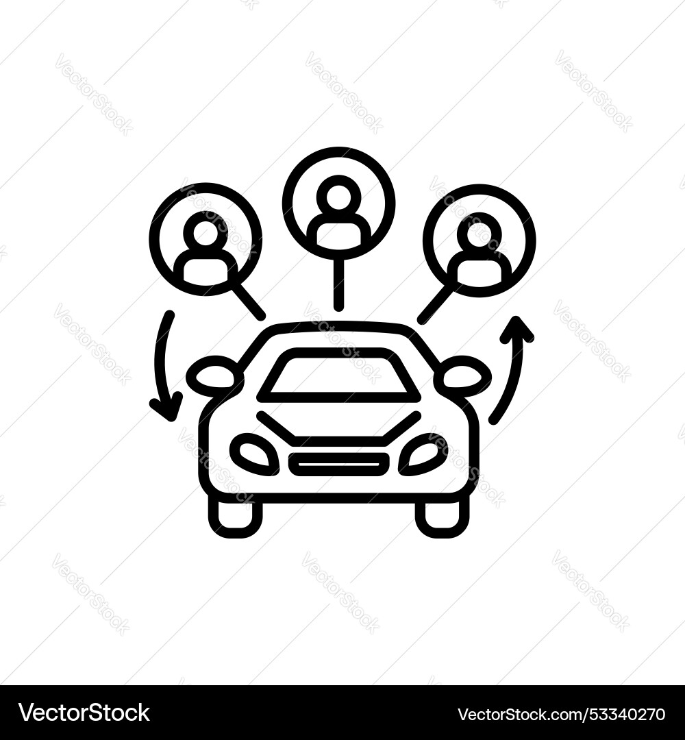 Carpool share icon set carsharing service symbol Vector Image