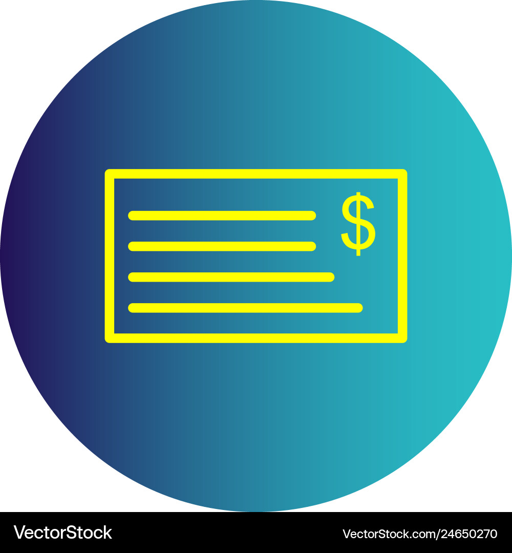 Cheque icon Royalty Free Vector Image - VectorStock